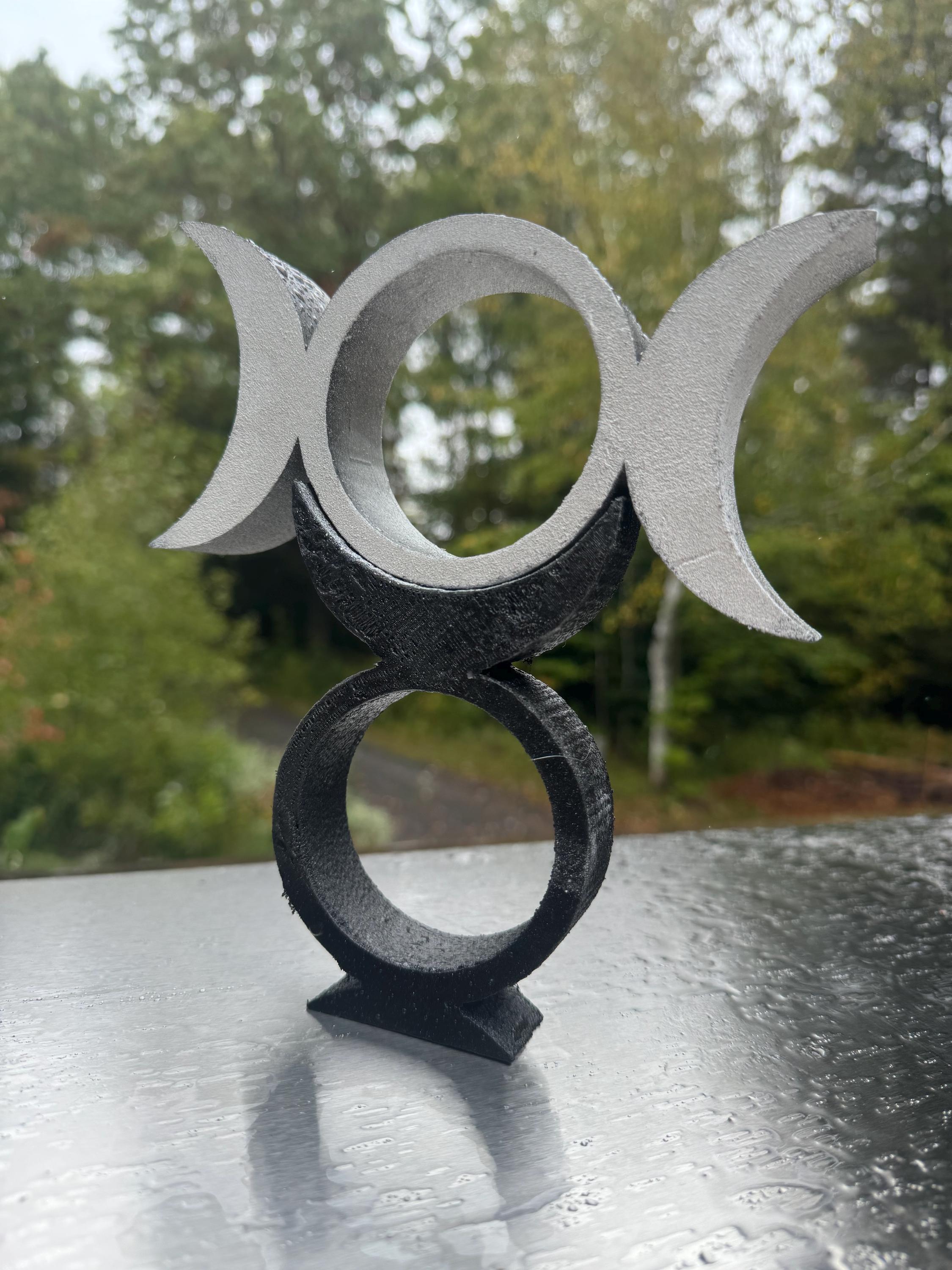 Horned God and Triple Goddess Sigil, Great Rite Standing Sculpture Set ...