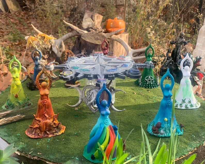 Wheel of the Year 8 Hand-painted Goddess Statues Gather - Etsy