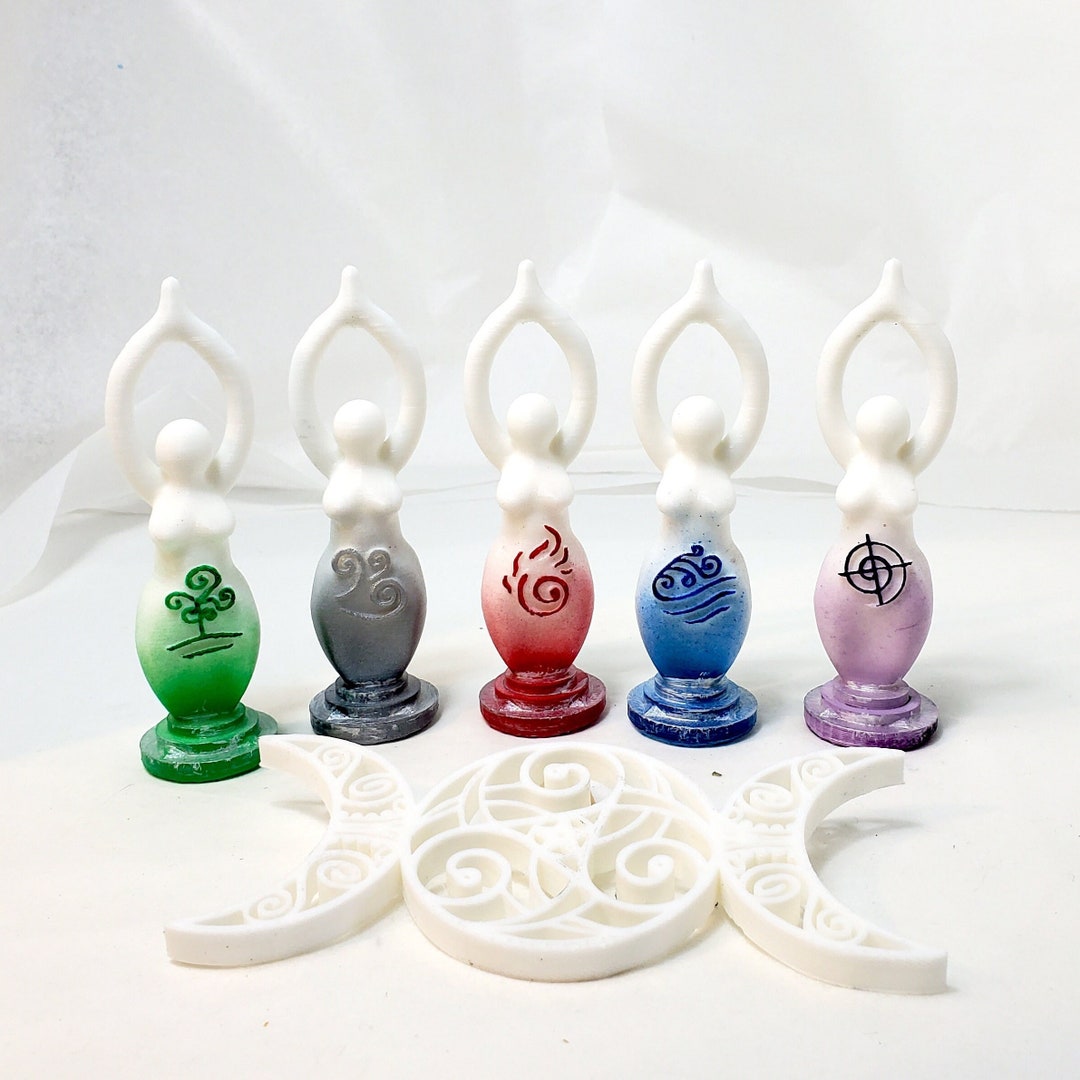 Element Goddess Set - Earth, Air, Fire, Water and Spirit Goddess ...