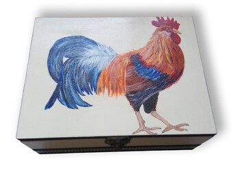 Wood rooster box | Etsy