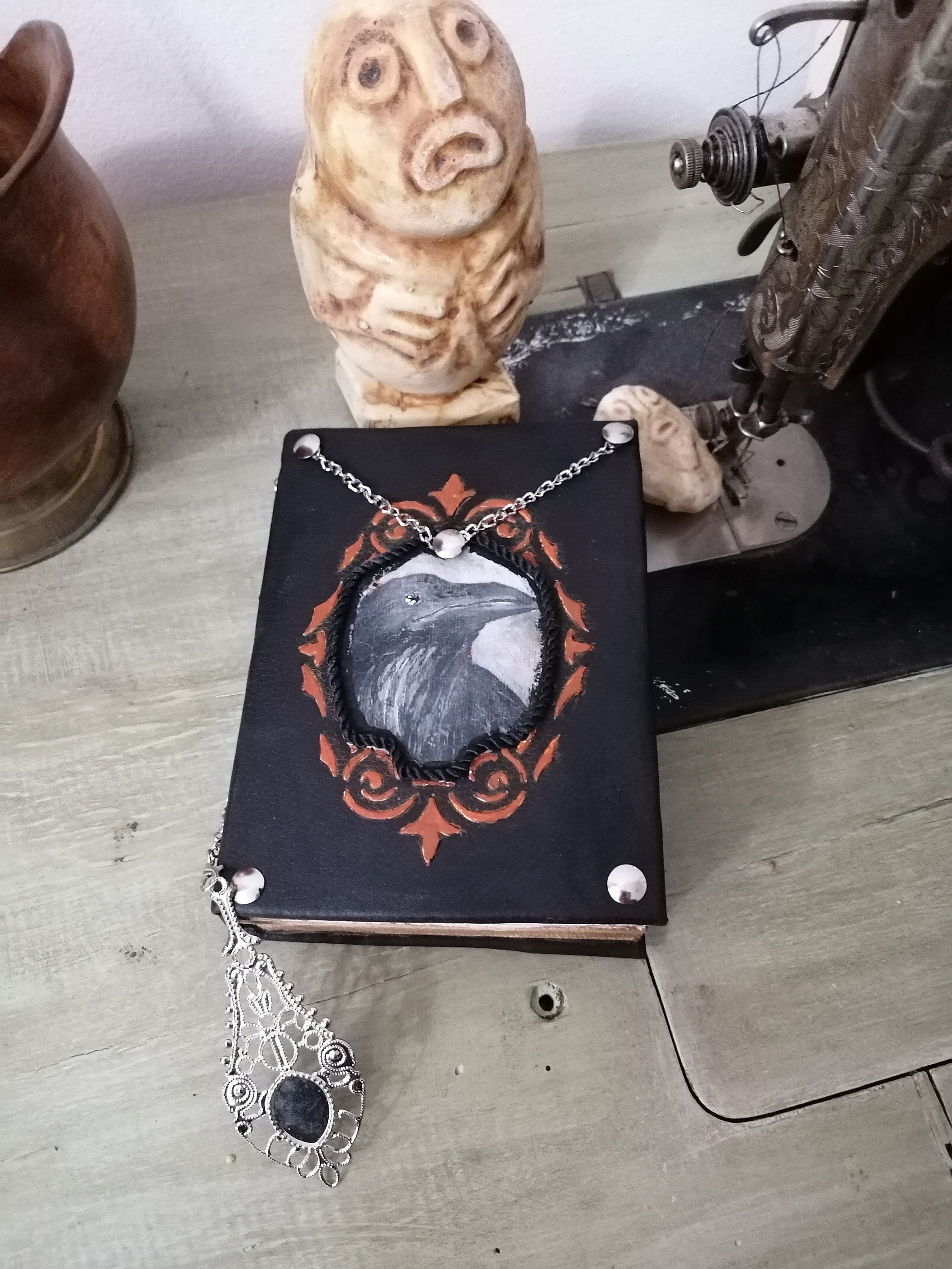 Raven Book of Shadows Crow Book of Spells Mini Blank Altered - Etsy