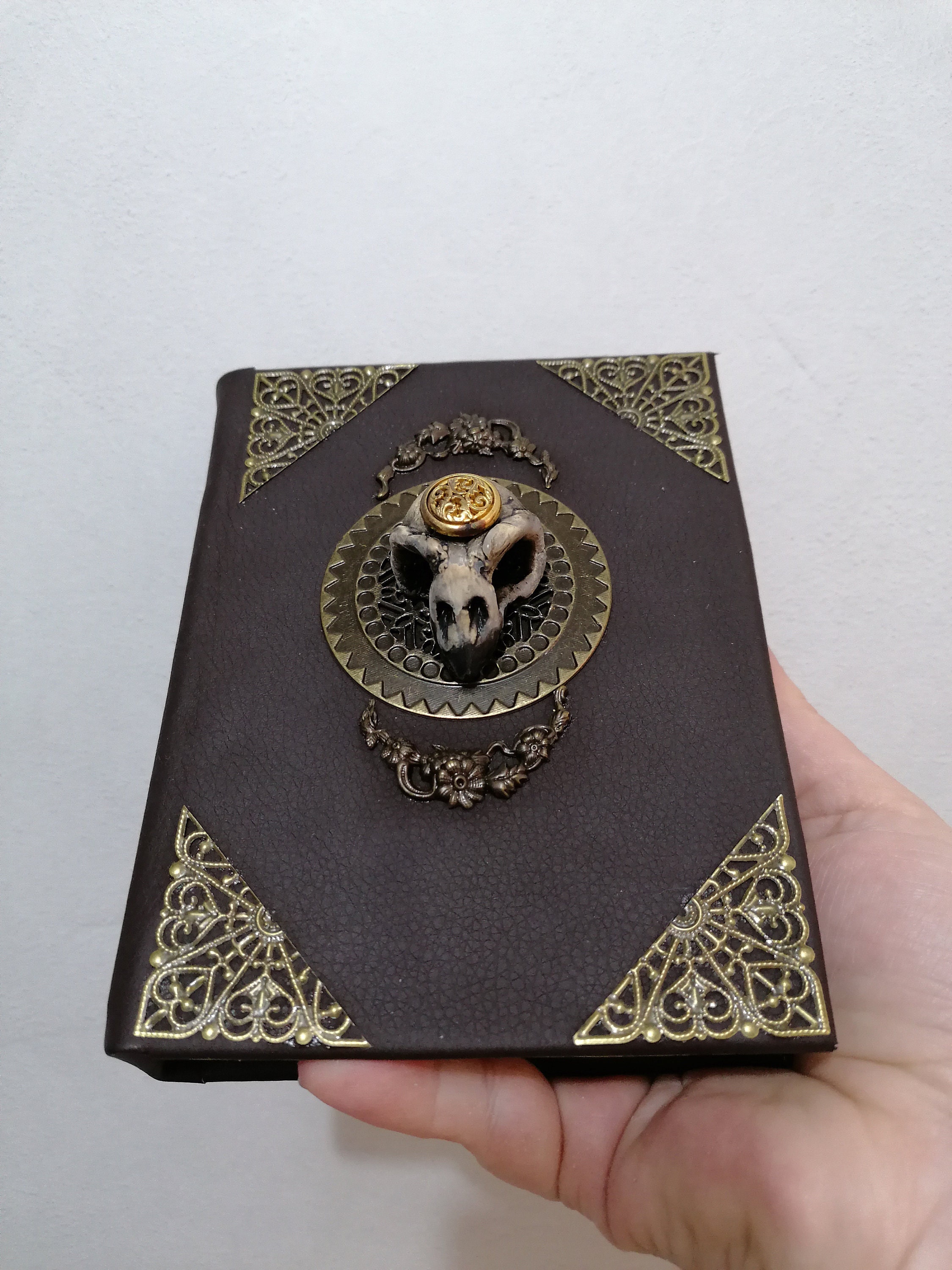 A6 Raven Skull Book of Shadows Mini Blank Occult Book of Witchcraft ...