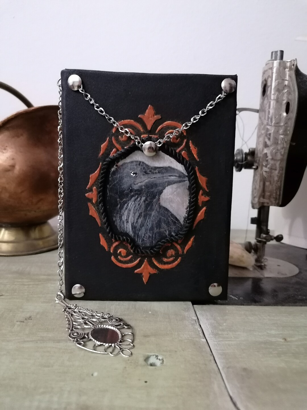 Raven Book of Shadows Crow Book of Spells Mini Blank Altered - Etsy