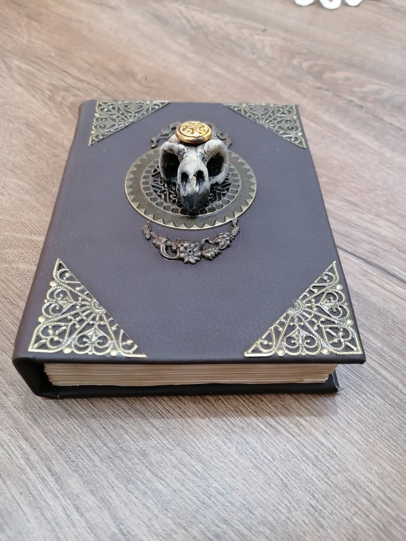 A6 Raven Skull Book of Shadows Mini Blank Occult Book of Witchcraft ...