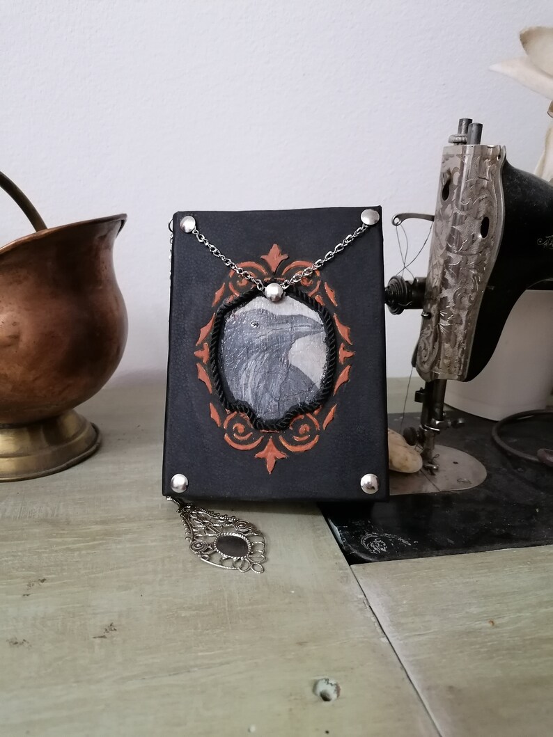 Raven Book of Shadows Crow Book of Spells Mini Blank Altered - Etsy