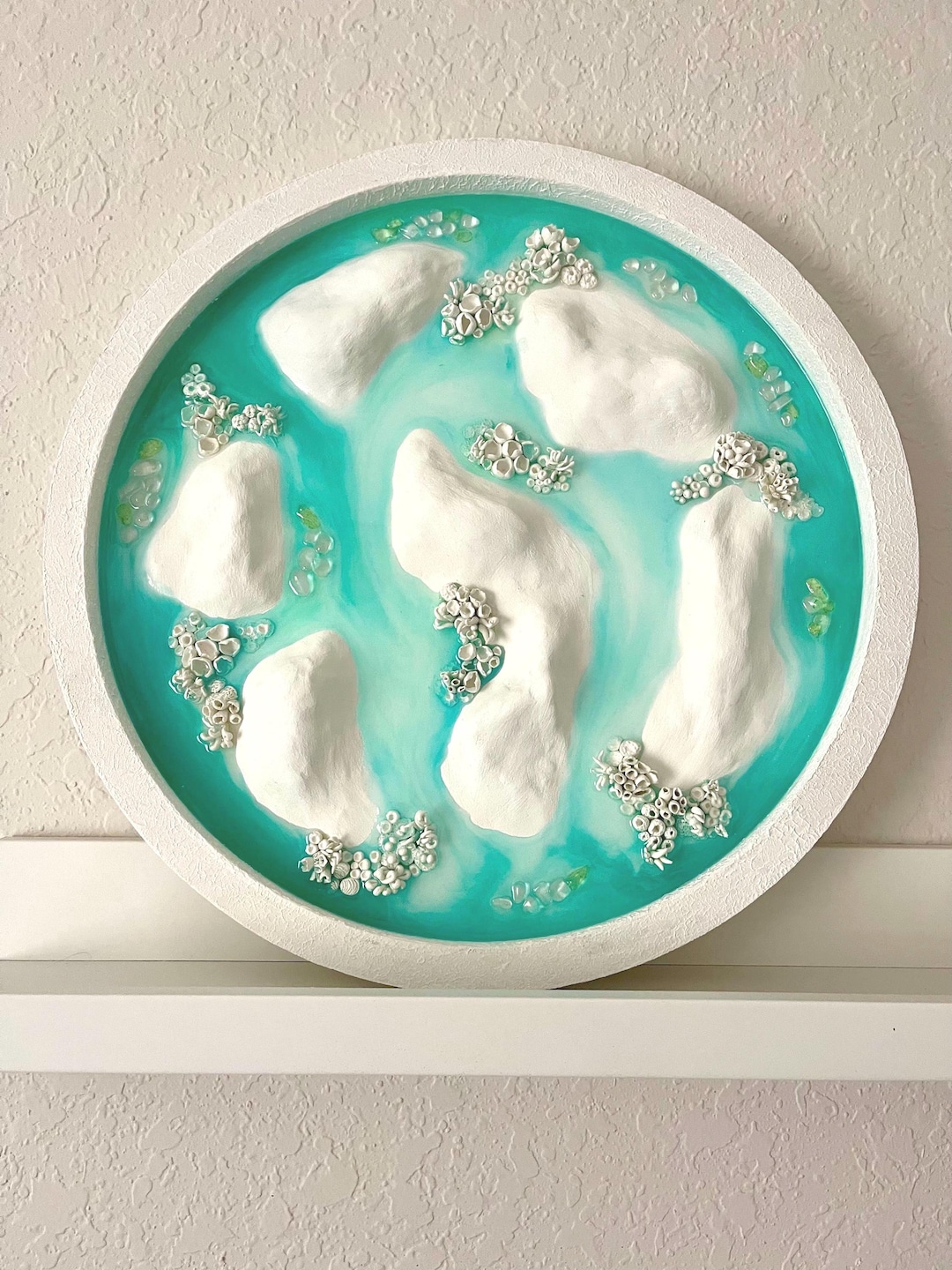 Unique Coral Reef Texture Art | Coastal Décor With Glossy Epoxy Resin ...