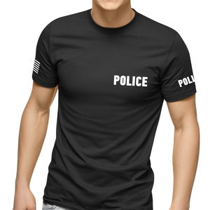 Police Tshirt Law Enforcement Police Unisex Police Flag Tee Four Sides ...