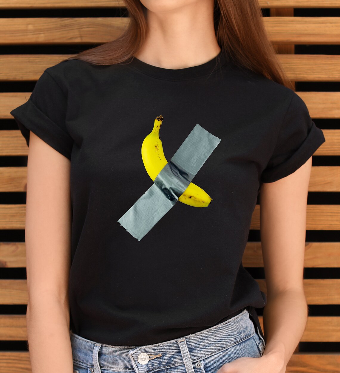 Duct Taped Banana Postmodern Art T-shirt Taped Banana T-shirt - Etsy
