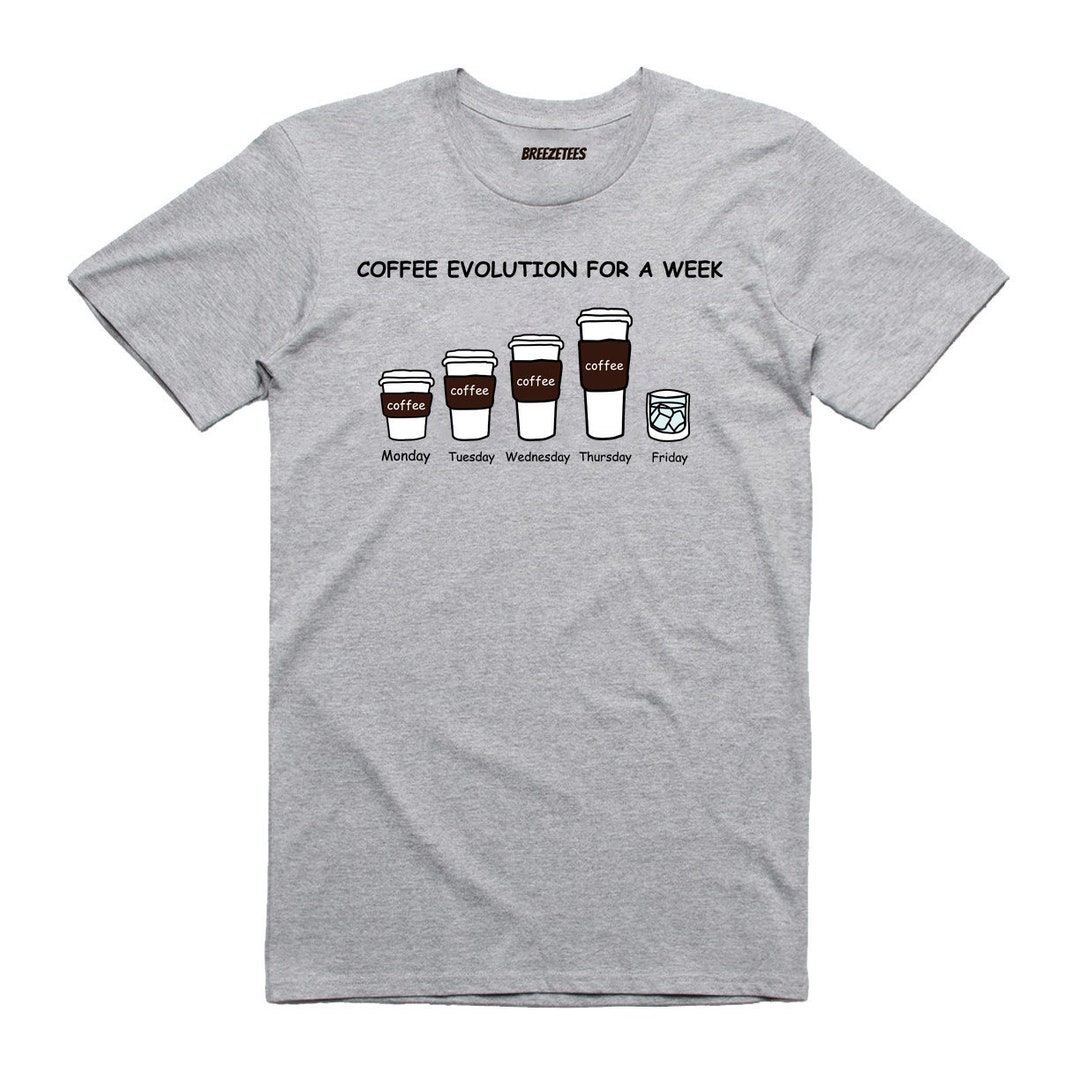 Coffee Evolution for A Week Funny Gift T-shirt Funny Humor T Shirts - Etsy