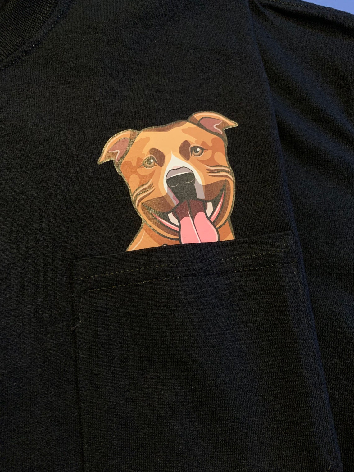Pitbull Dog With the Middle Finger Funny Pocket Dog Middle - Etsy