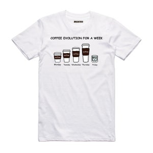 Coffee Evolution for A Week Funny Gift T-shirt Funny Humor T Shirts - Etsy