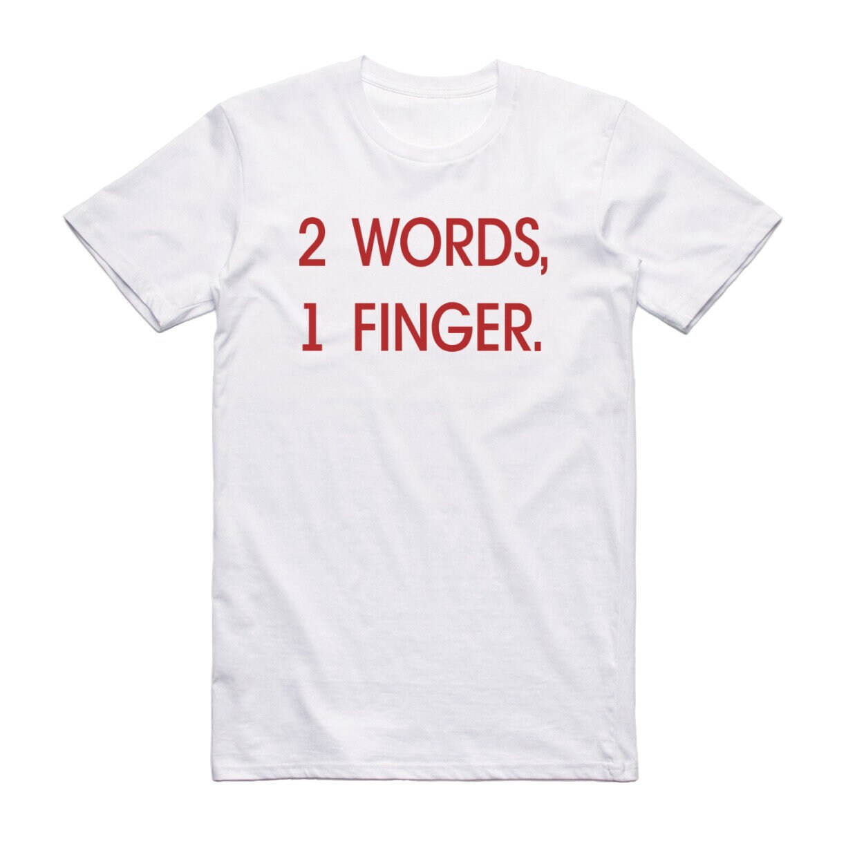 Two Words One Finger Funny Saying Middle Finger Gift T-shirt | Etsy