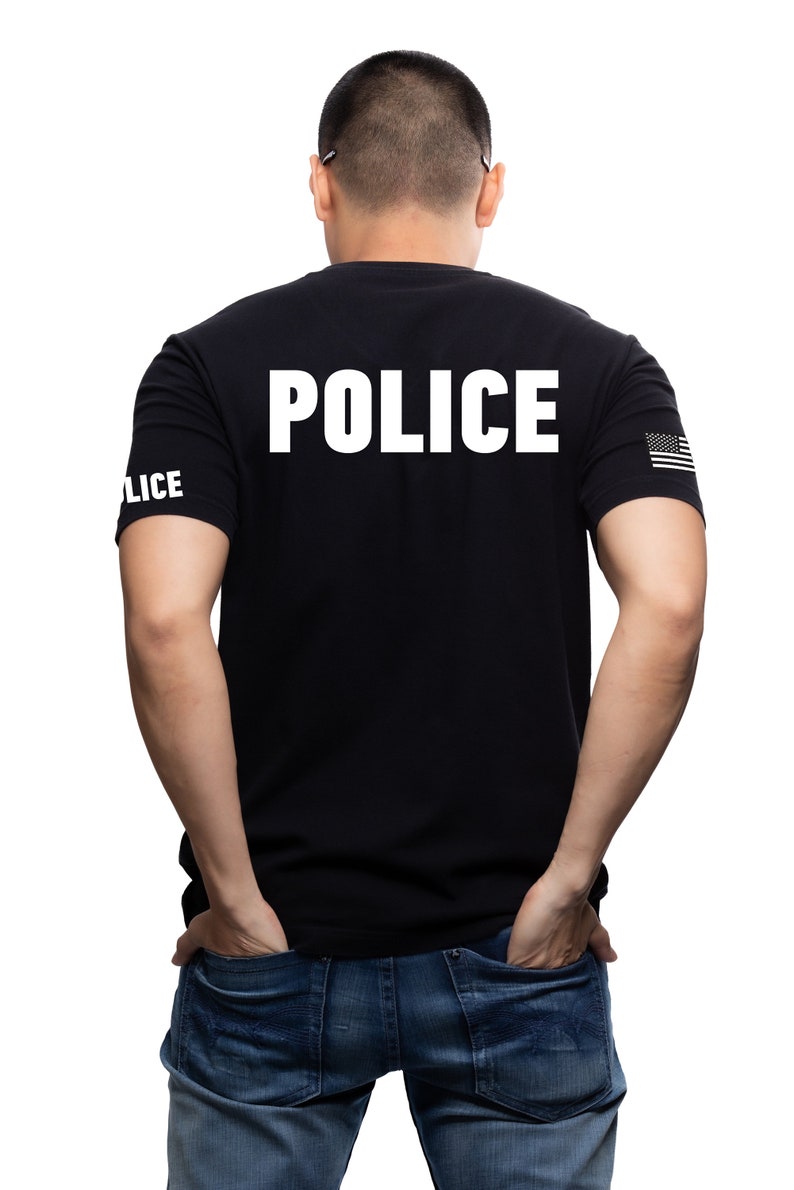 Police Tshirt Law Enforcement Police Unisex Police Flag Tee Four Sides ...