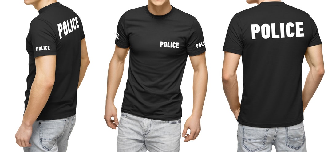 Police Tshirt Law Enforcement Police Unisex Police Flag Tee Four Sides ...