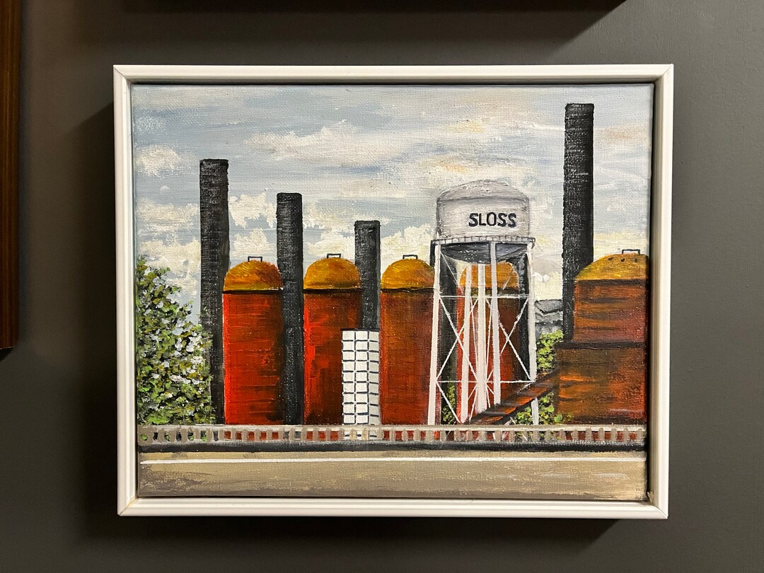 Original / Sloss / Birmingham / 8x10 / Framed / Acrylic / Cityscape ...