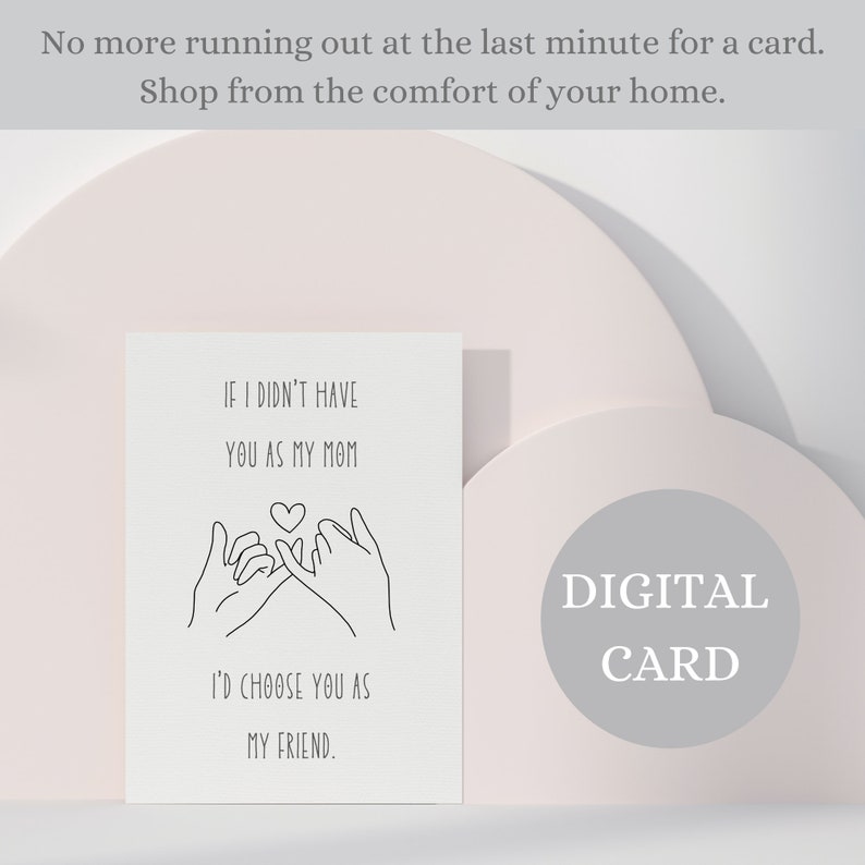 I'd Choose You as My Friend Mom Minimalist Card Mom - Etsy
