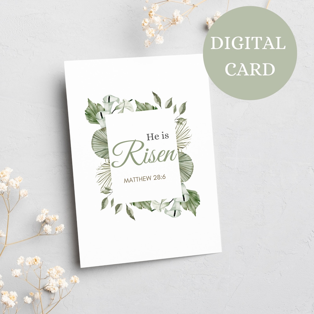 He is Risen, Christian Easter Greeting Card, Religious Easter Card ...