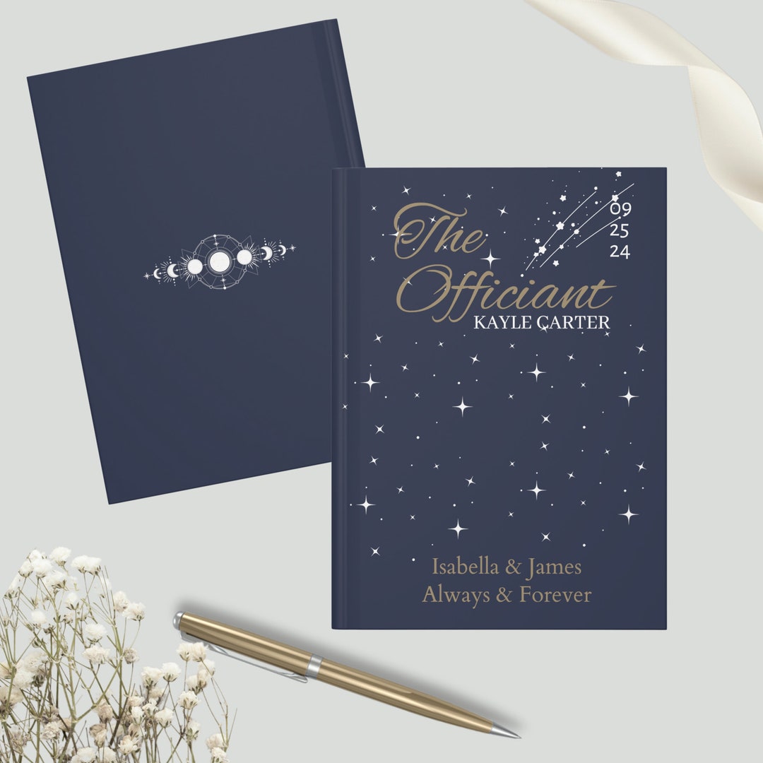 Celestial Wedding Officiant Notebook, Personalized Zodiac Astrology ...