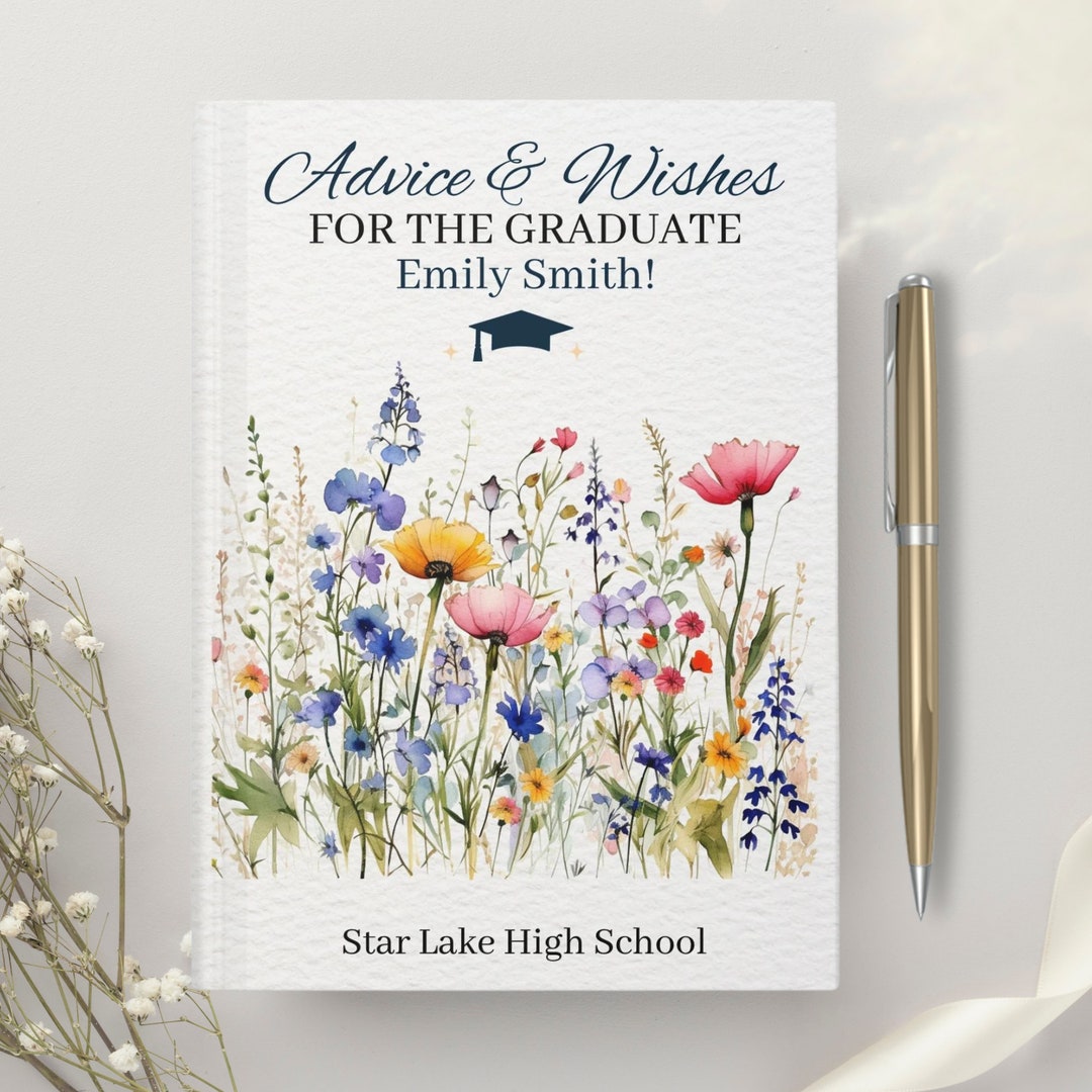 Advice & Wishes for the Graduate Guestbook, Wildflower Graduation ...