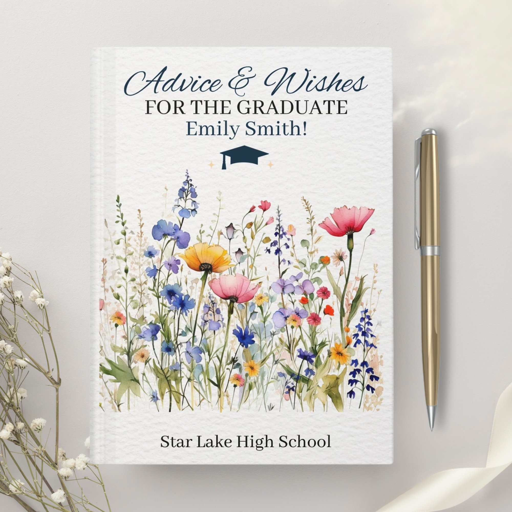 Wildflower Graduation Advice Sign, Advice & Wishes for the Graduate ...