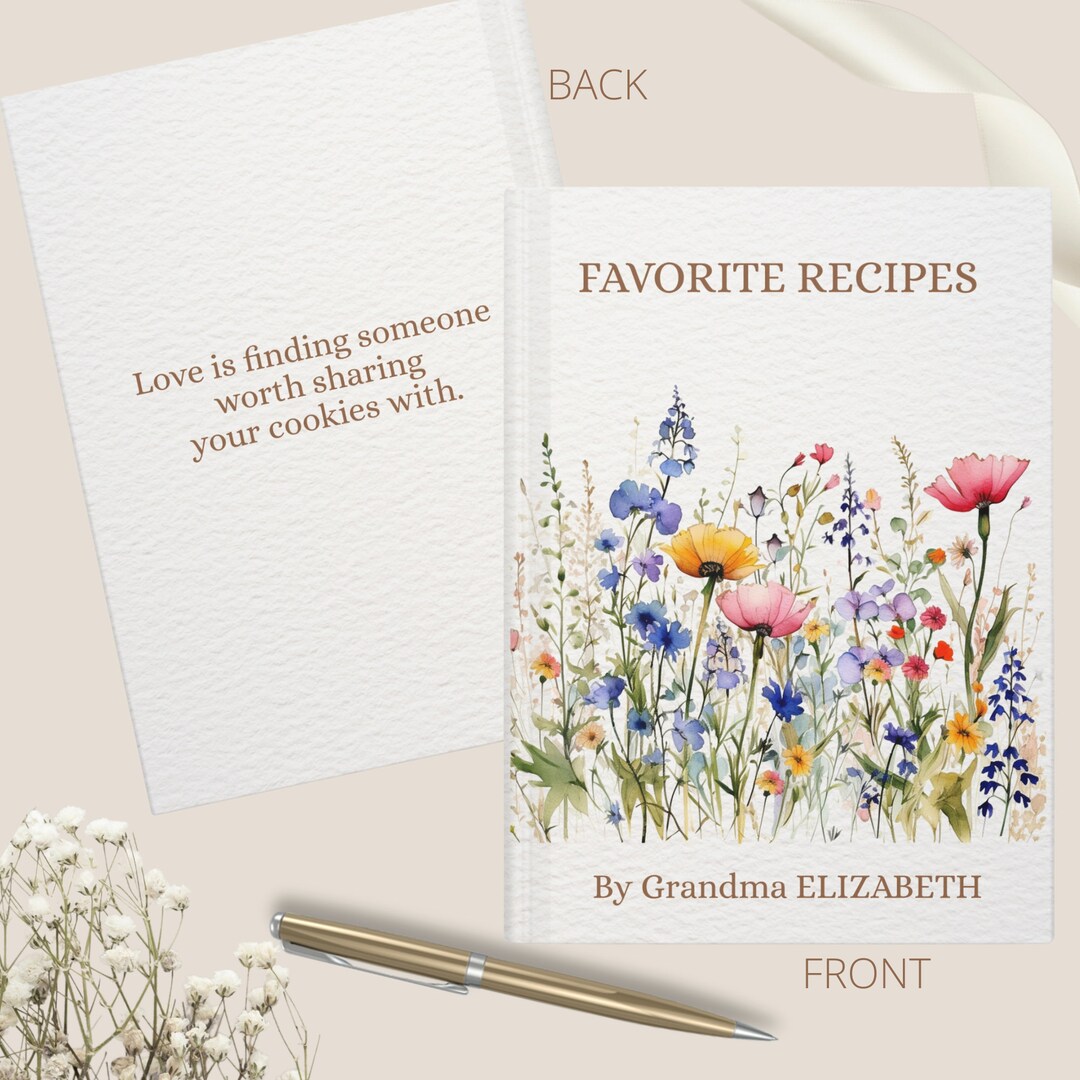 Recipe Book, Personalized Gifts for Mother' Day, Grandma, Family Recipe ...