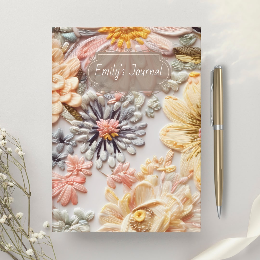 Wildflower Journal, Cottagecore Nature Journal, Personalized Floral ...