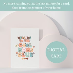 New Mom Card, Cool Moms Club, Retro Card, Funny Mother's Day Card ...