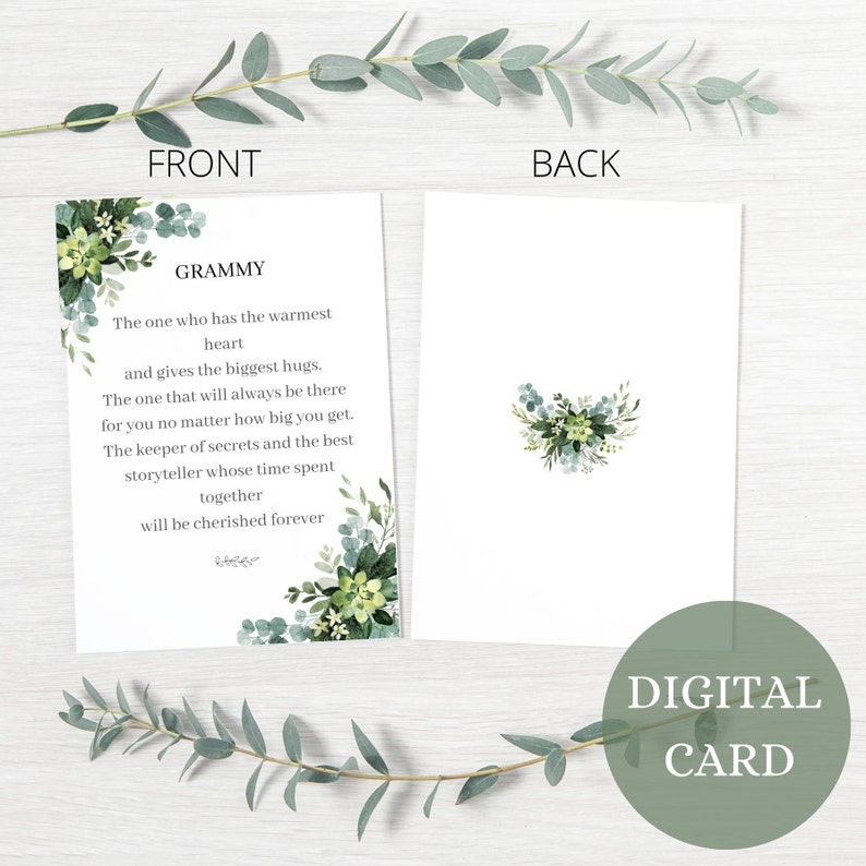 Printable Grandma Poem, Mother's Day Card for Grandma, Happy Mother's ...