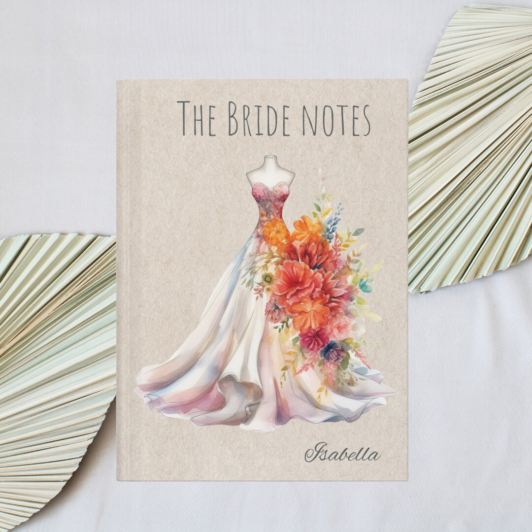 Custom the Bride Notes Journal, Burnt Orange Wedding Dress, Bride ...