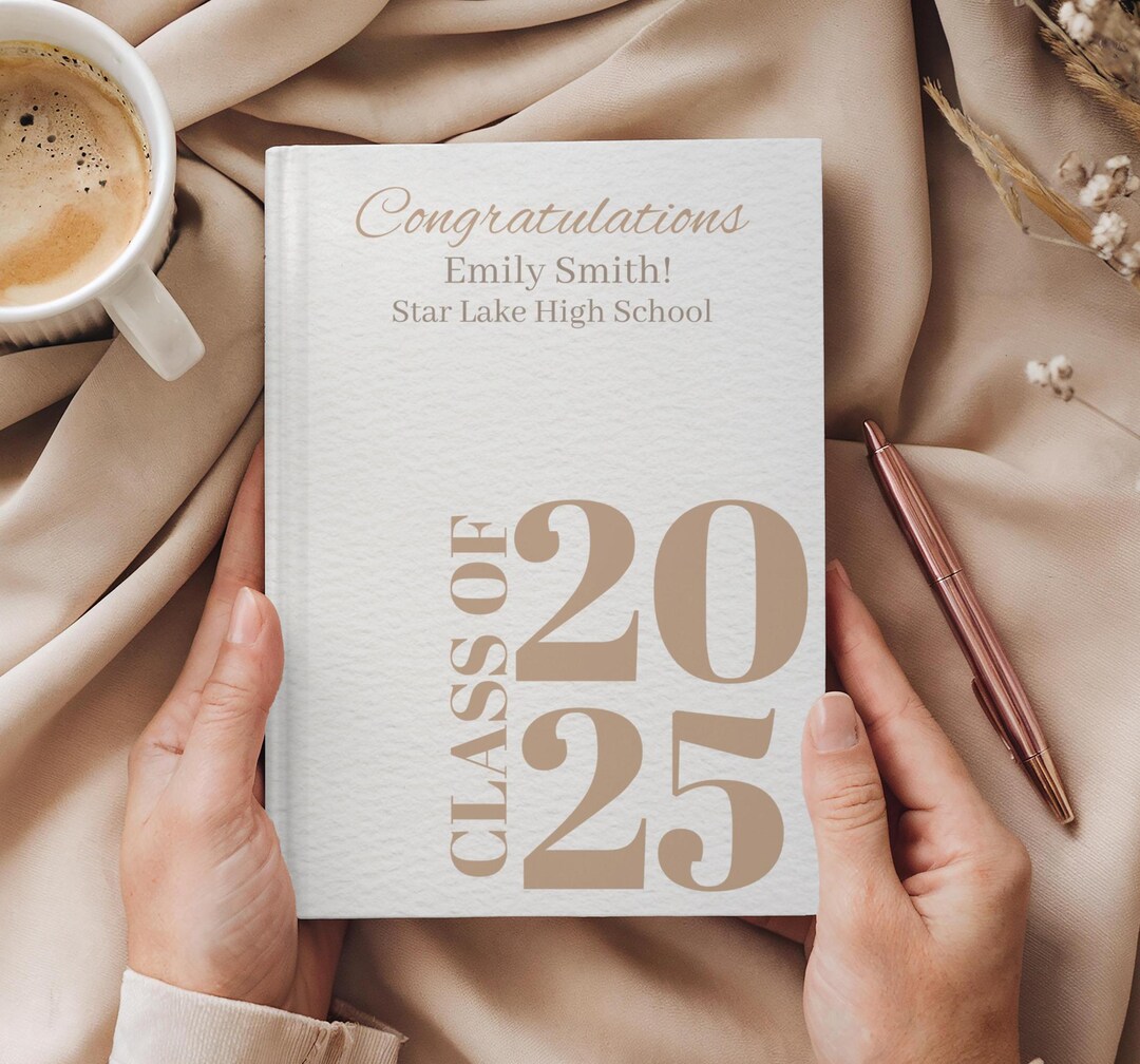 Class of 2025 Custom Graduation Party Guestbook, Personalized Congrats ...