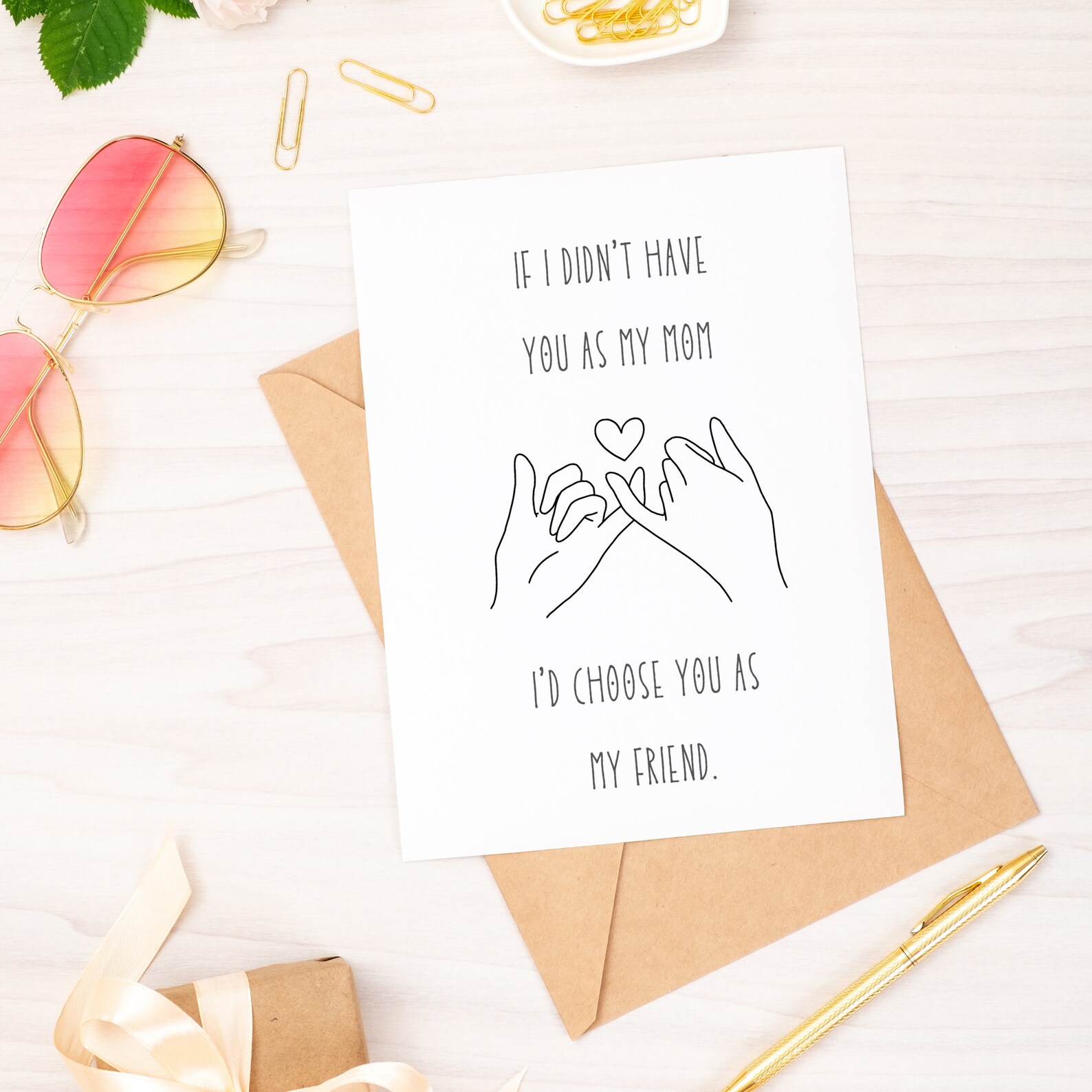 I'd Choose You as My Friend Mom Minimalist Card Mom - Etsy