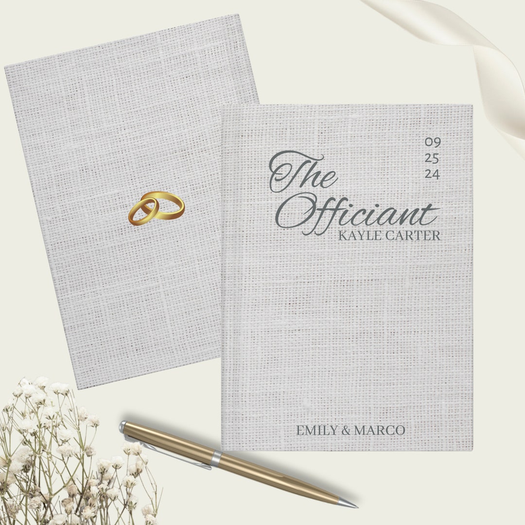 Minimalist Wedding Officiant Notebook, Officiator Proposal Gift, Pastor ...