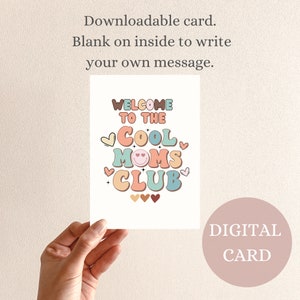 New Mom Card, Cool Moms Club, Retro Card, Funny Mother's Day Card ...