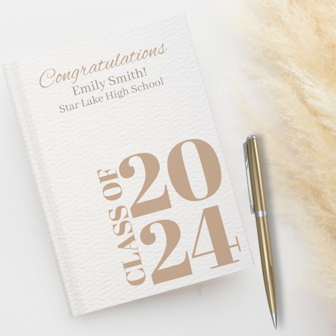 Class of 2024 Custom Graduation Party Guestbook, Personalized Congrats ...