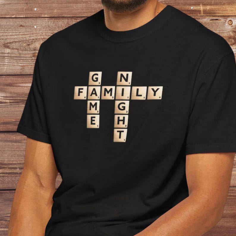 Scrabble Tiles Family Game Night Unisex T-shirt, Game Night Shirt ...