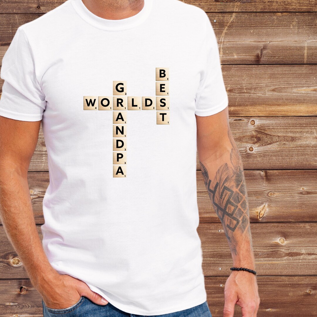 T-shirt for Grandpa Worlds Best Grandpa Scrabble Tiles Design, Grandpa ...