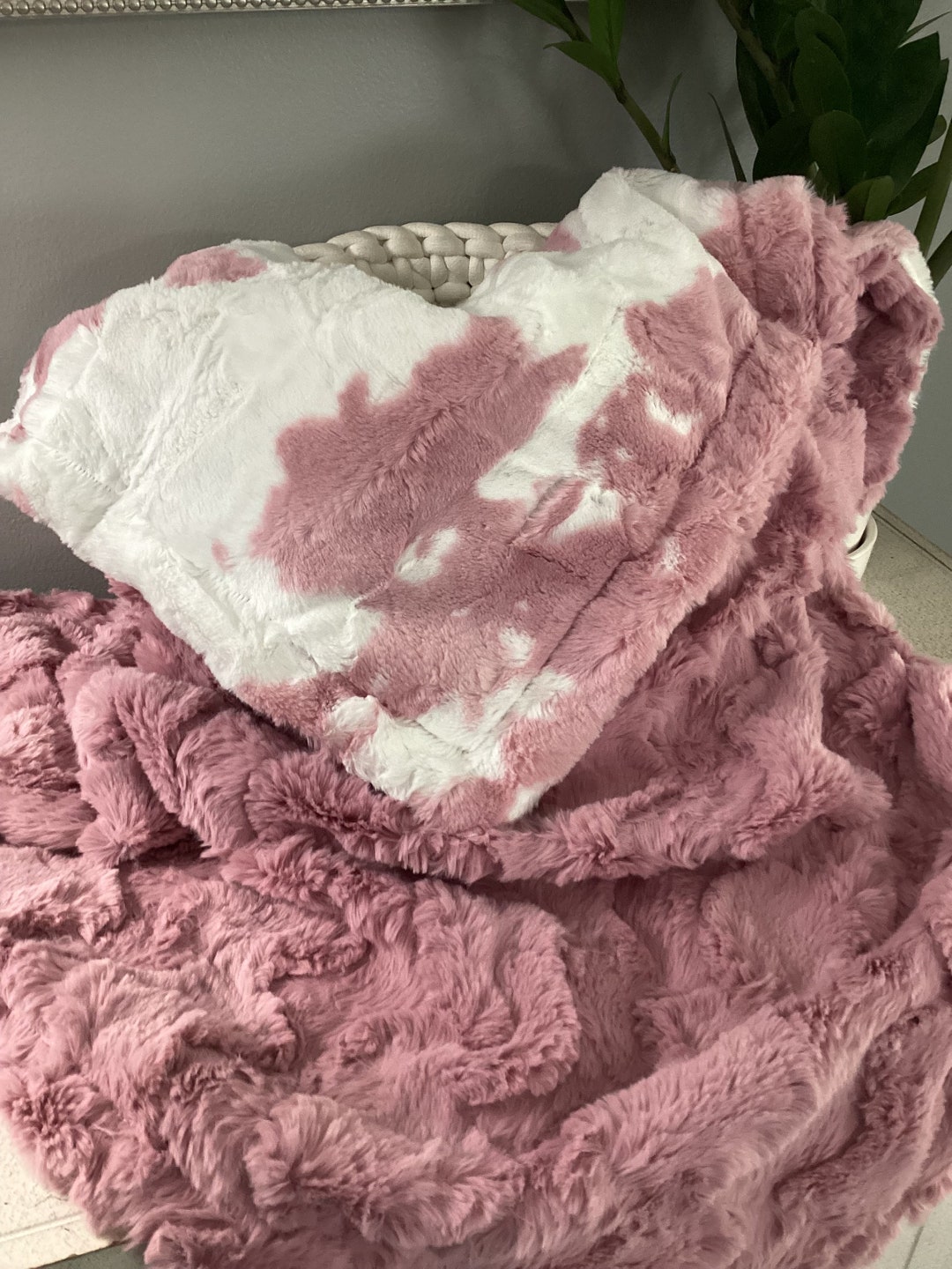 Baby Calf Clararose Plush Minky Pink Blanket/throw/baby Toddler Kid ...
