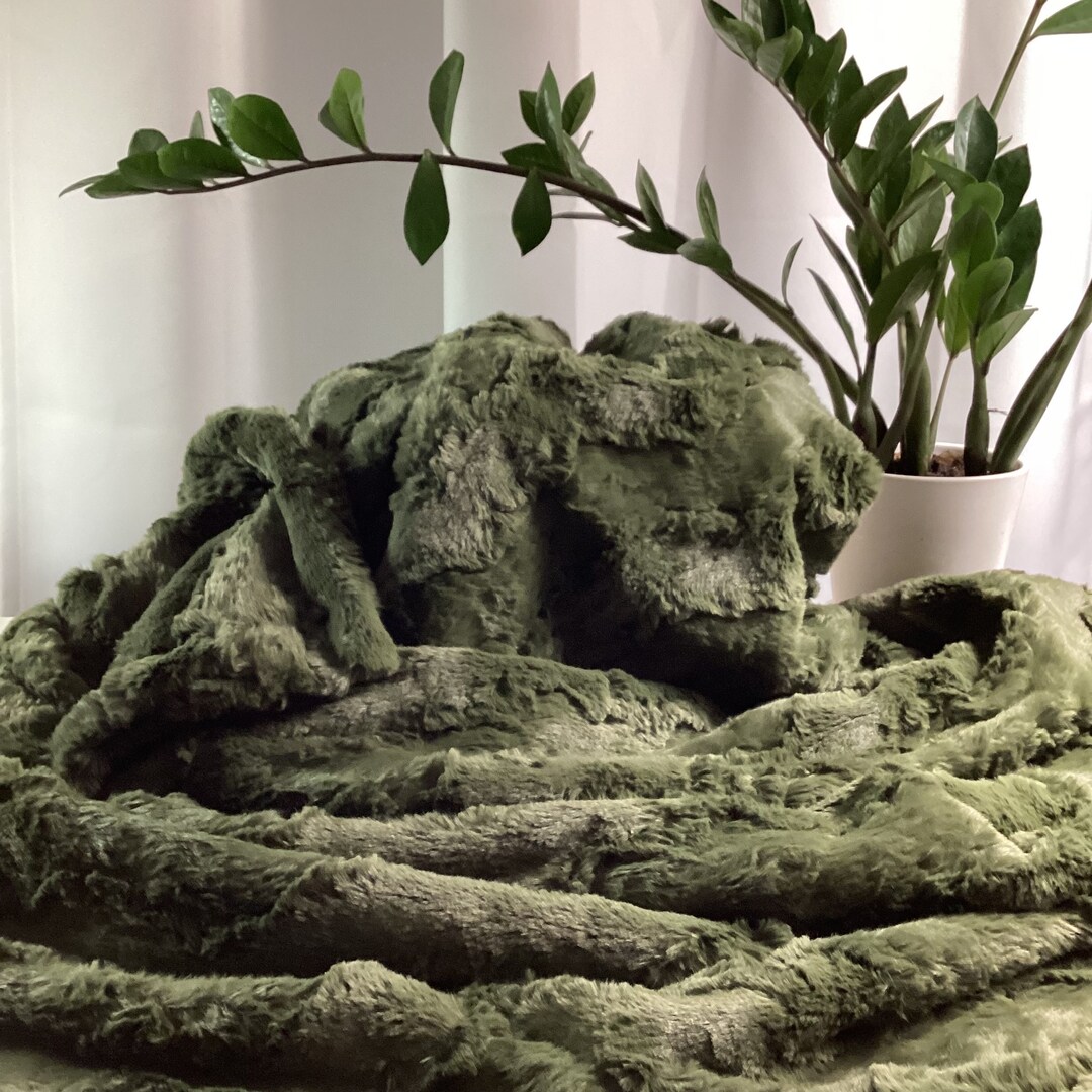 Baby Minky Blanket Throw/moss Green Glacier Plush/ultra Soft/toddler ...