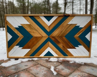 Geometric Wood Sign Mosaic Wood Sign Wood Quilt Sign Wooden Wall Art - Etsy