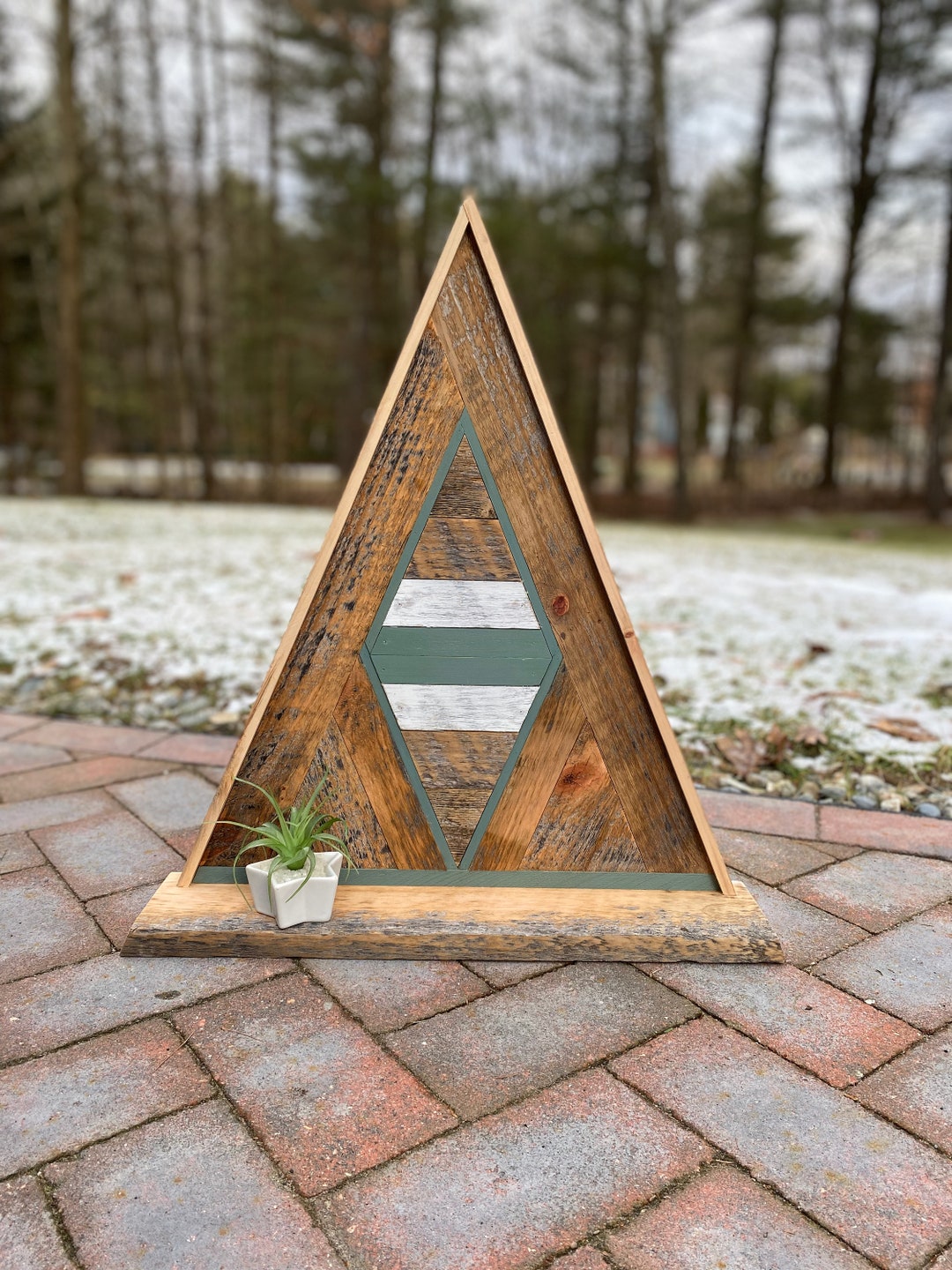Reclaimed Wood Triangle Shelf - Etsy