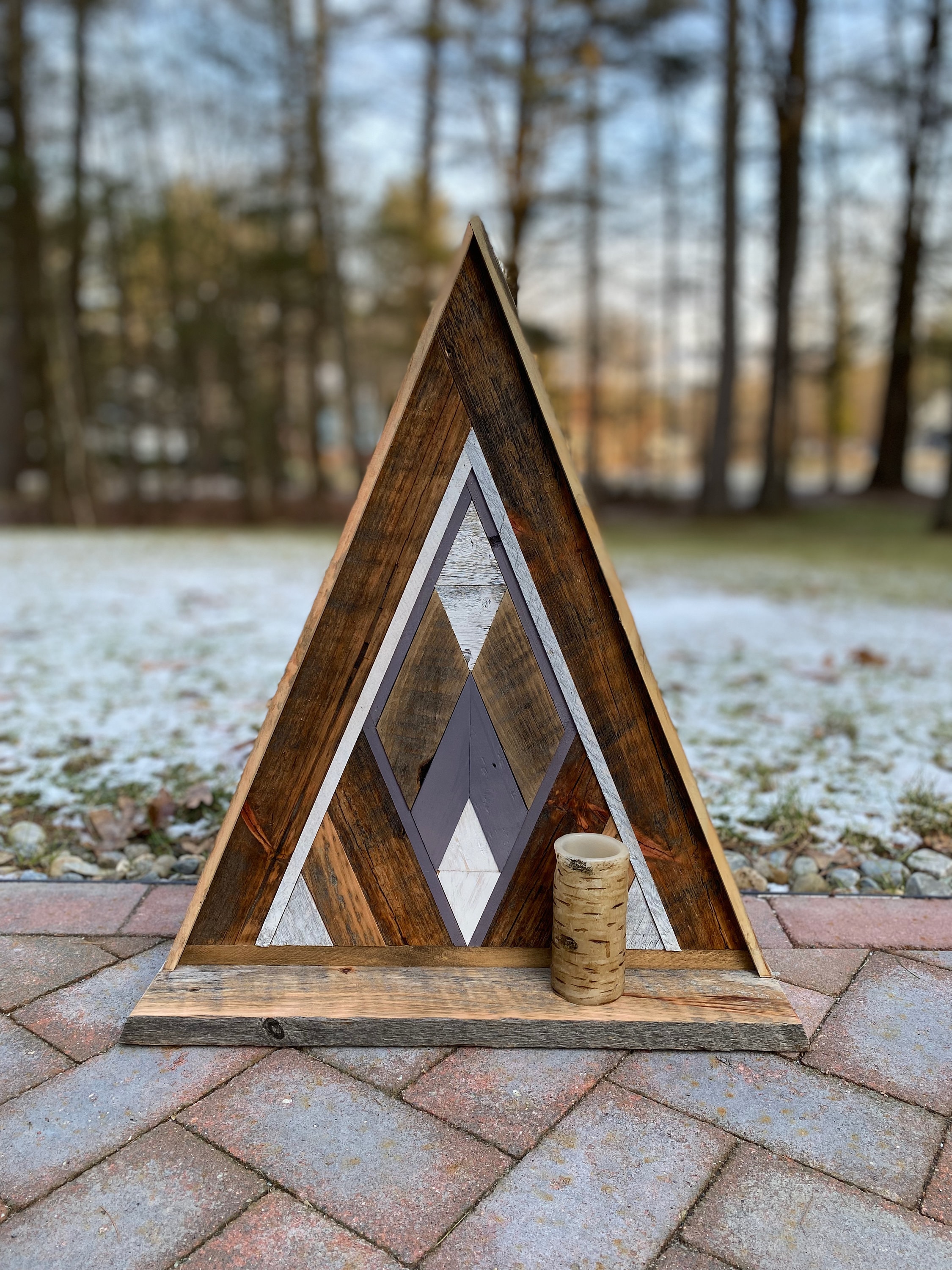 Reclaimed Wood Triangle Shelf - Etsy