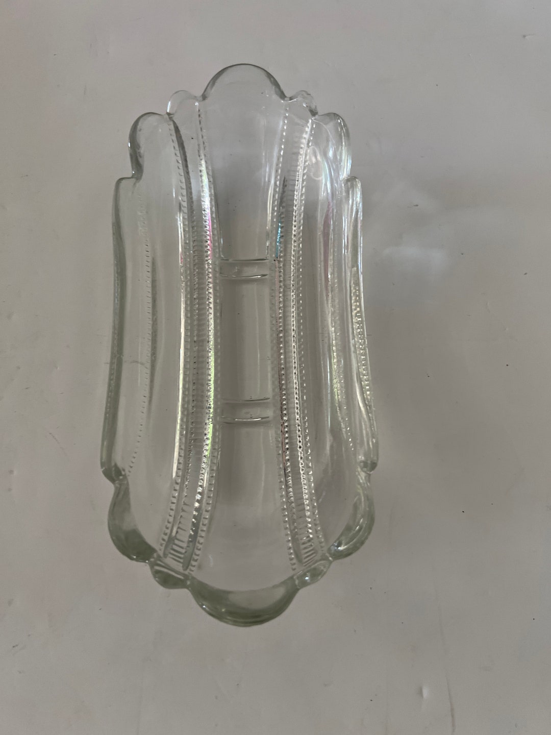 Clear Glass Condiment Tray Art Deco Olive Dish Nut Dish - Etsy