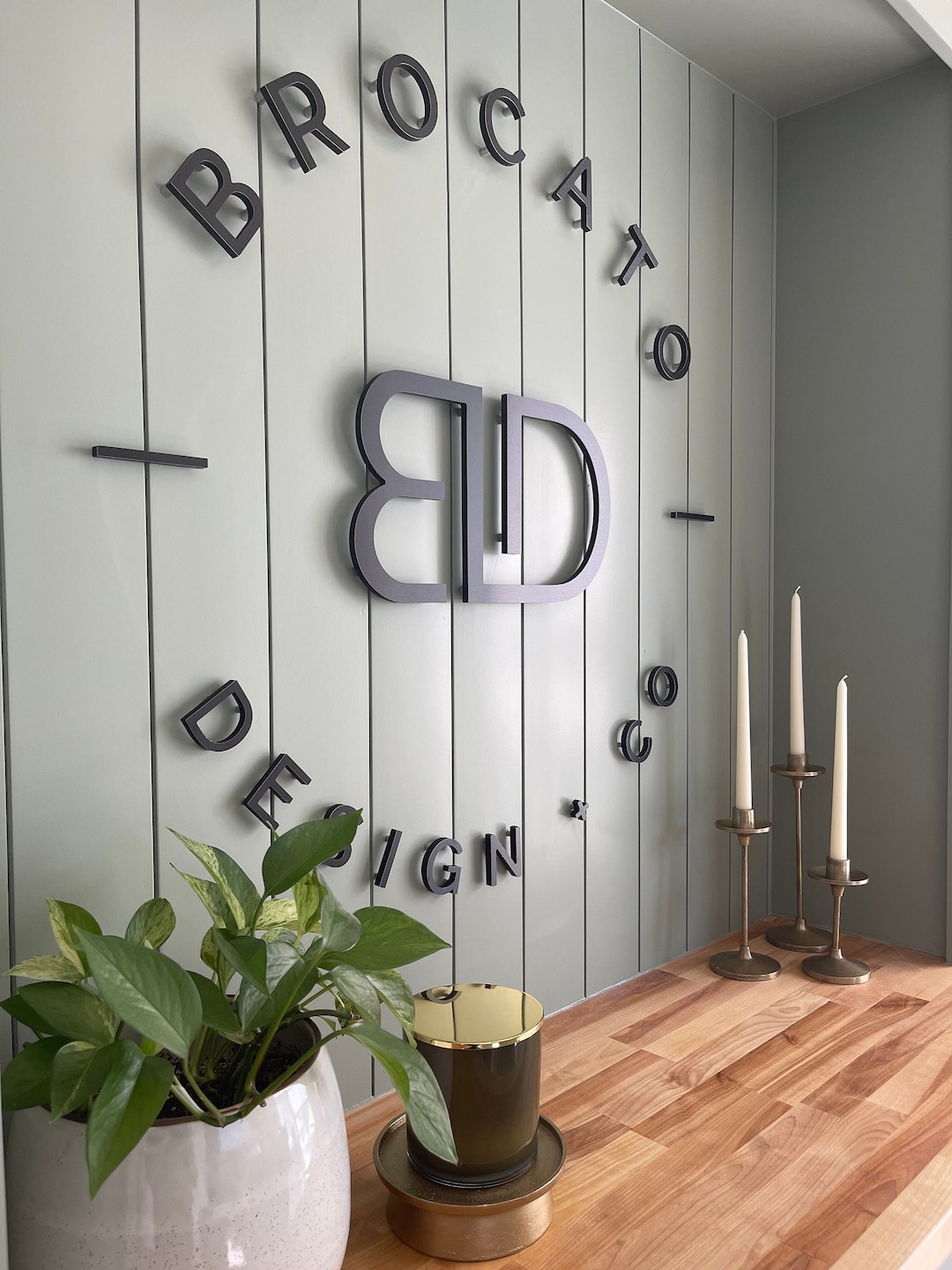 Floating Acrylic Metal Letters: Custom Office Wall Decor - Etsy