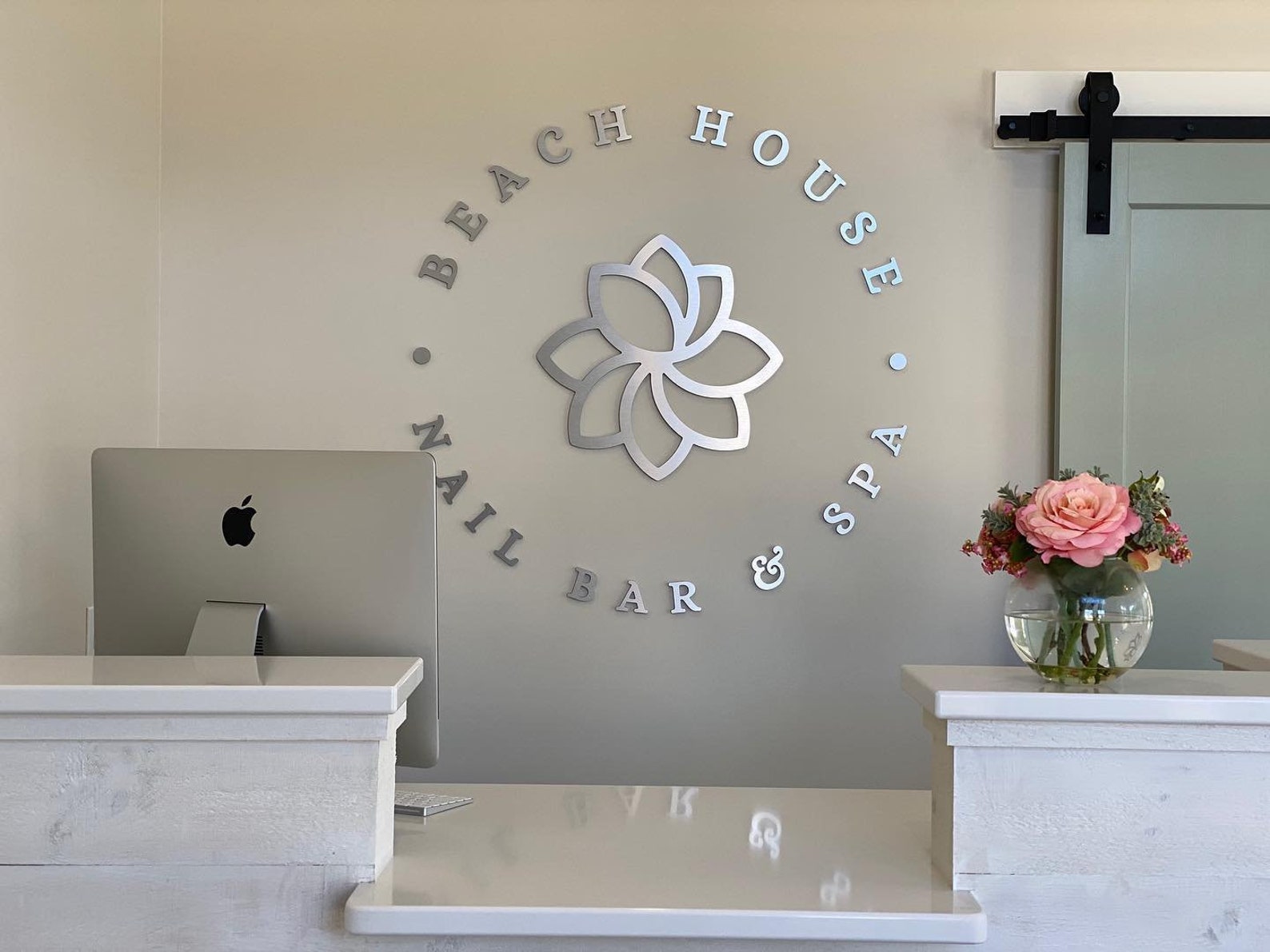 Custom Lobby Sign in Acrylic & Metal Letters and Logo - Etsy