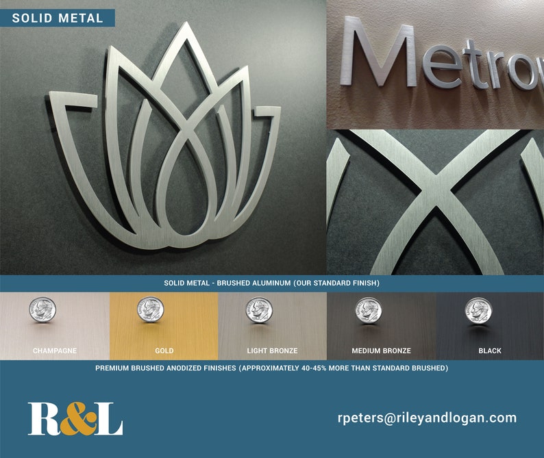 Custom 3D Metal & Acrylic Signage: Exterior Wall Letters, Logo for ...