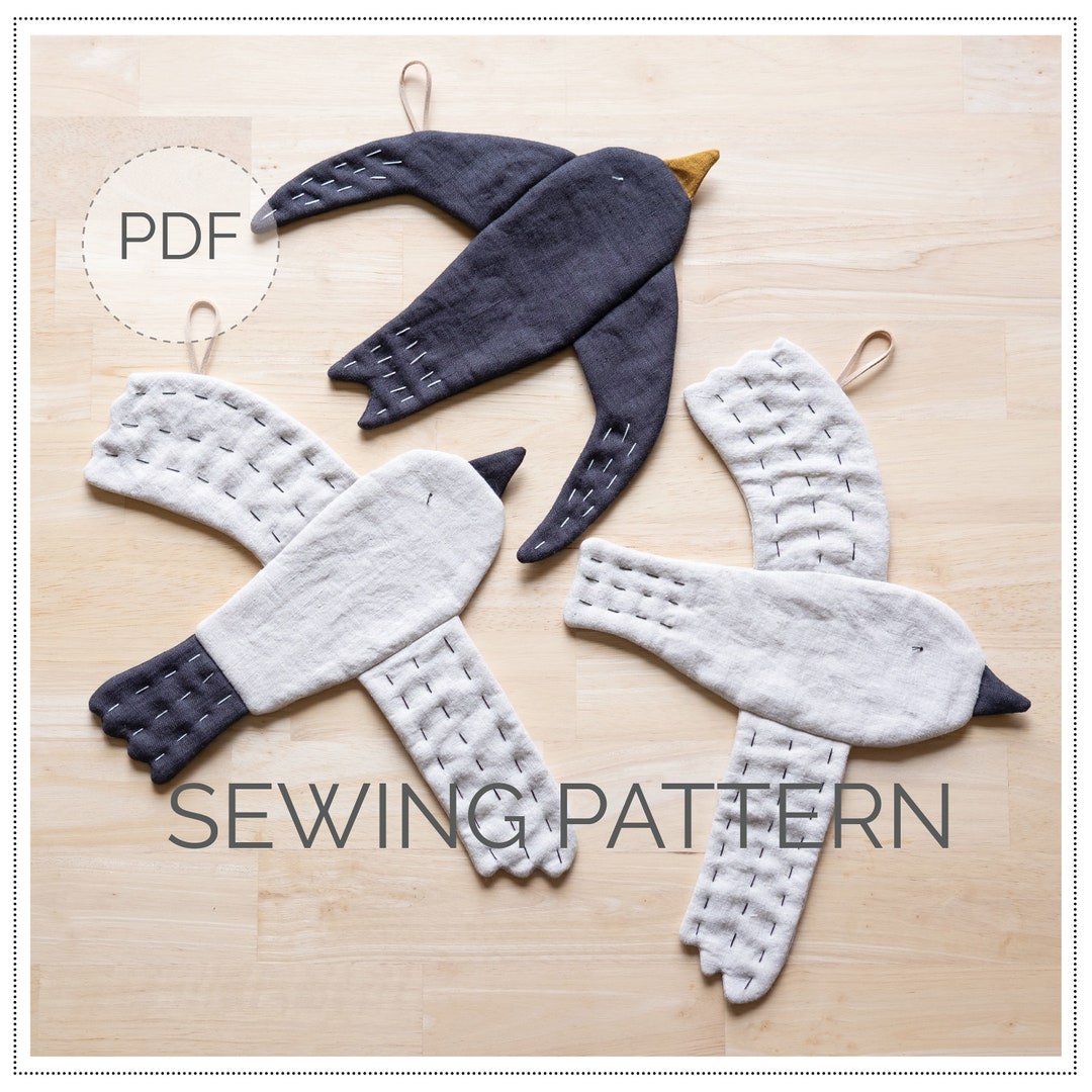 Bird Sewing Pattern PDF Songbird Wall Hanging Tutorial - Instant ...