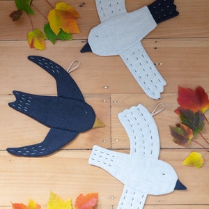 Bird Sewing Pattern PDF Songbird Wall Hanging Tutorial - Instant ...