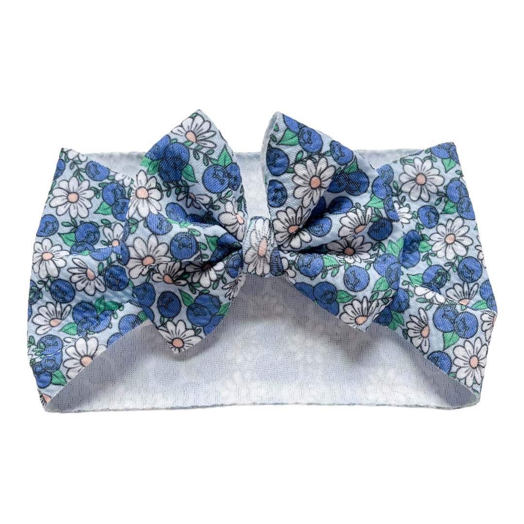 Blueberry Baby Headwrap Bow, Toddler Bow, Baby Bow, Kid's Headwrap Bow ...