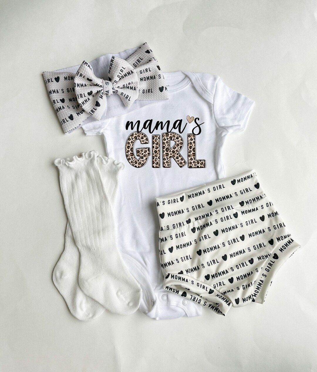 Mama's Girl Baby Bummies Set, Momma's Girl Mother's Day Bummies and Bow Outfit, Newborn Baby ...
