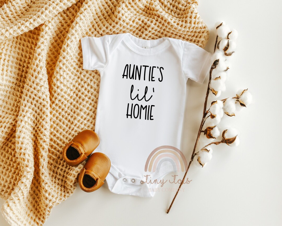 Auntie's Lil' Homie Baby Bodysuit: Custom Cotton Outfit - Etsy